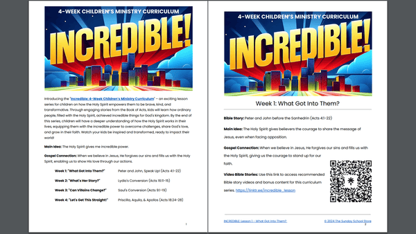 [NEW] 2024 Incredible: 4-Lesson Sunday School Curriculum for Children ...