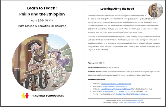 Philip and the Ethiopian (Acts 8:26-40) Kids' Bible Lesson & Sunday Sc ...