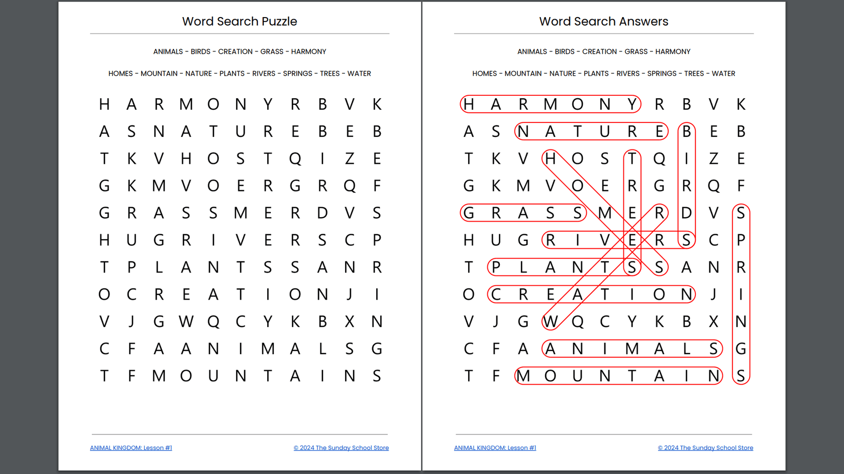 God's Connected Creation (Psalm 104:10-18) Free Sunday School Lesson ...