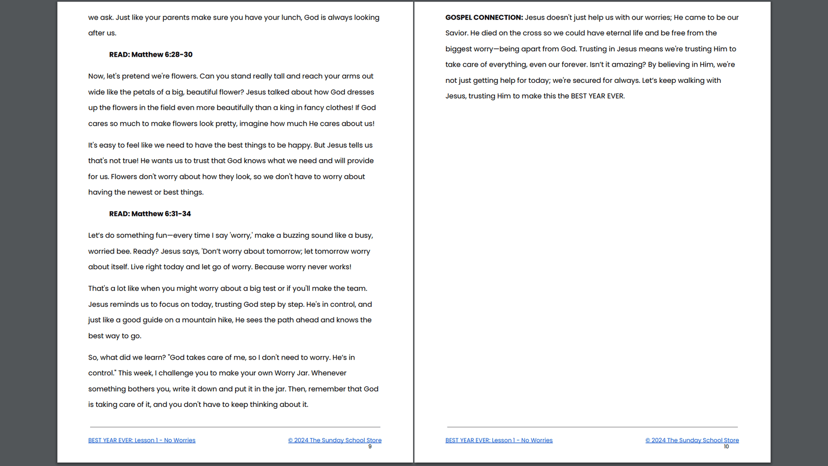 2025 Curriculum Sample BEST YEAR EVER: 4-Lesson for New Year's – Sunday ...