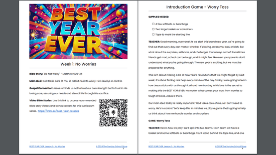 BEST YEAR EVER: 4-Week Children's Ministry Curriculum – Sunday School Store