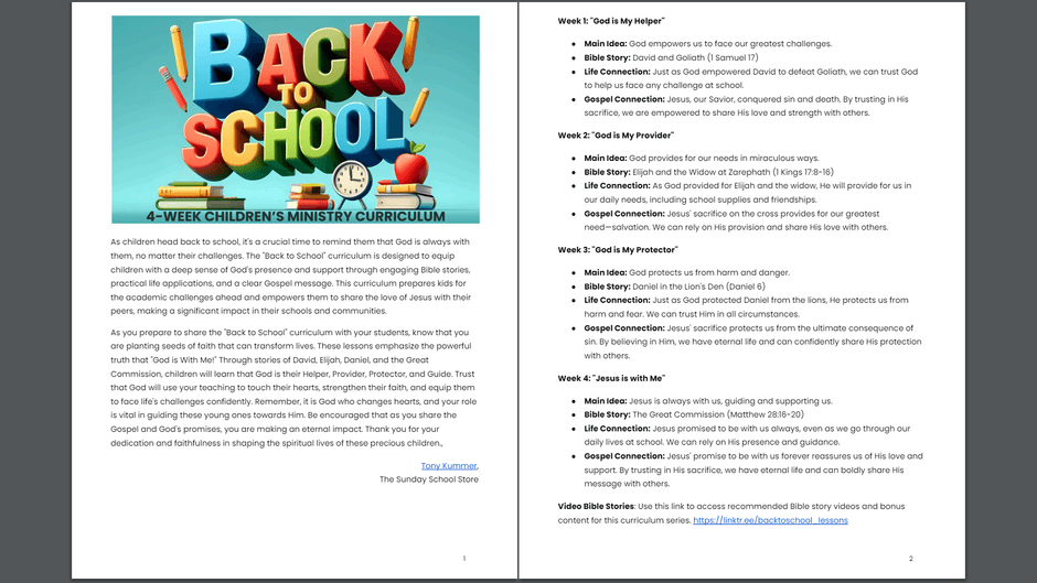 God Made Me Special (Psalm 139) Printable Bible Lesson & Sunday School ...