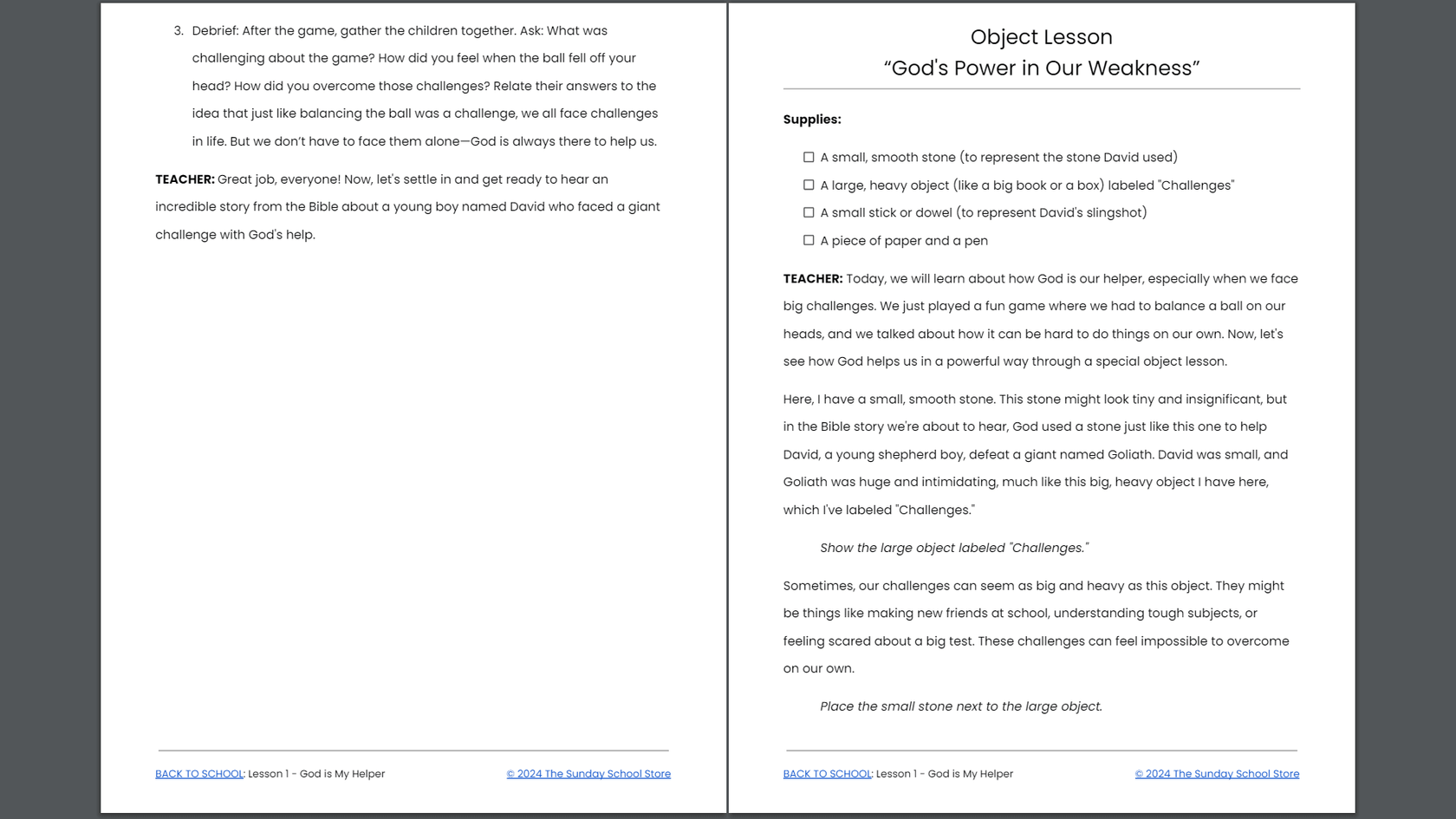 [NEW] 2024 Back To School: 4-Lesson Sunday School Curriculum for Child ...