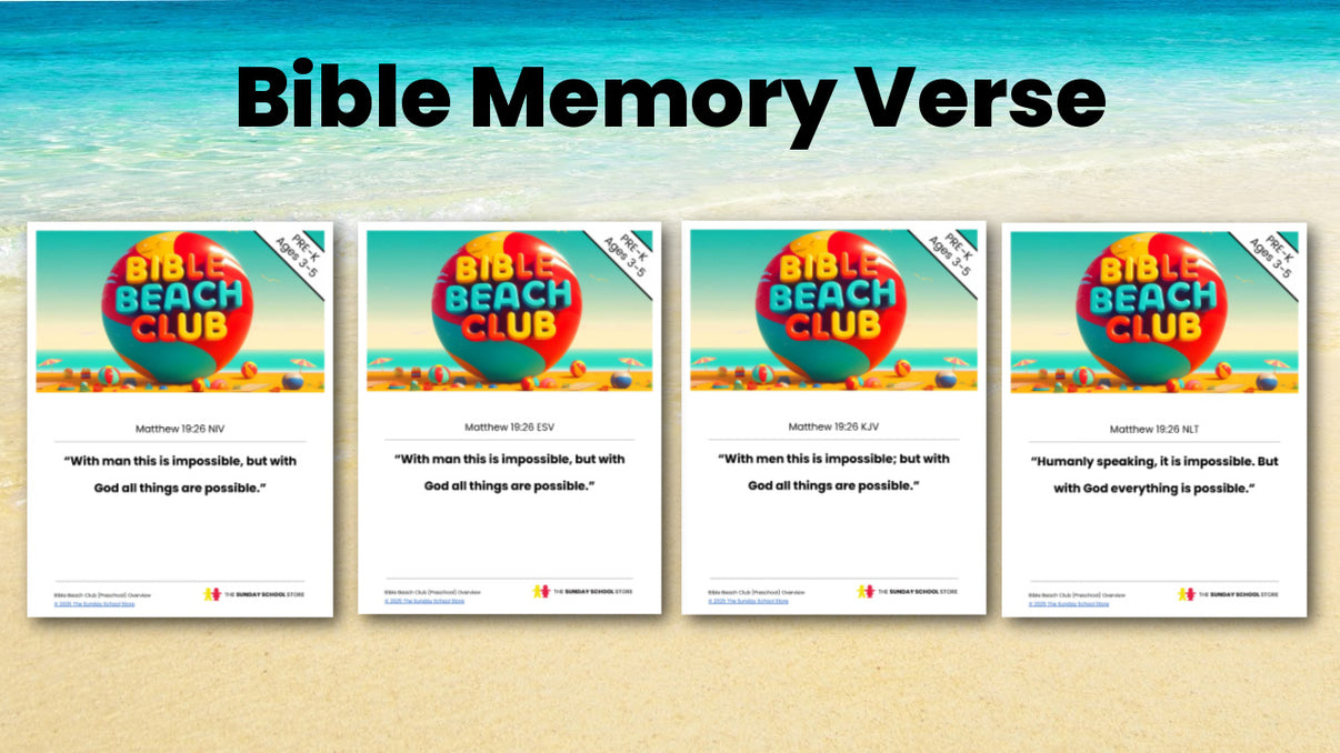 Bible Beach Club PreK 4-Week Preschool Curriculum (ages 3-5) – Sunday ...