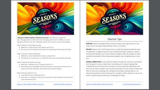 Seasons of Faith: 4-Week Sunday School Curriculum for Children’s Minis ...