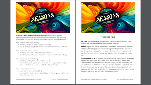 Seasons of Faith: 4-Week Sunday School Curriculum for Children’s Minis ...