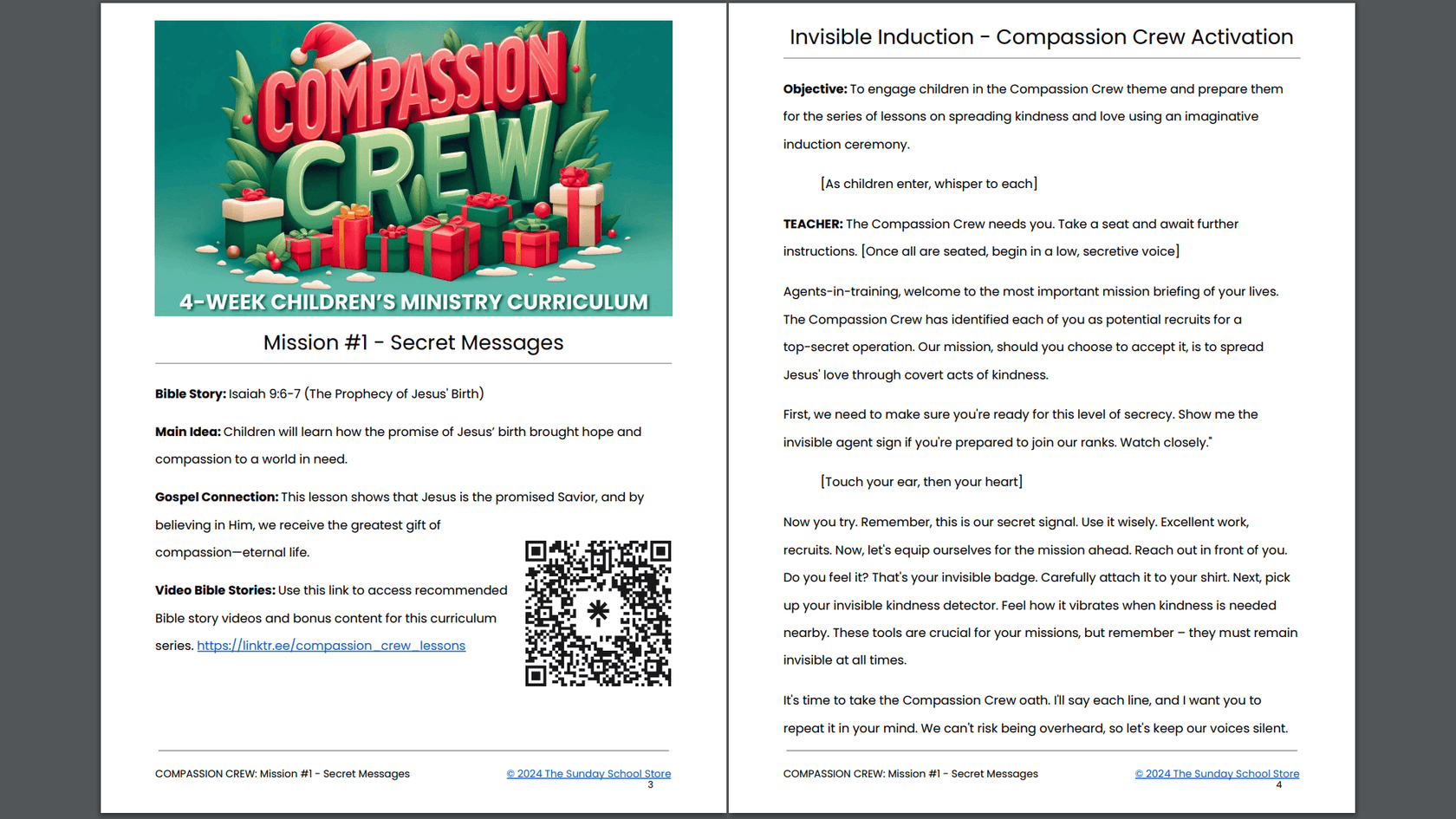 Compassion Crew: 4-Lesson Christmas Sunday School Curriculum for Child – Sunday School Store