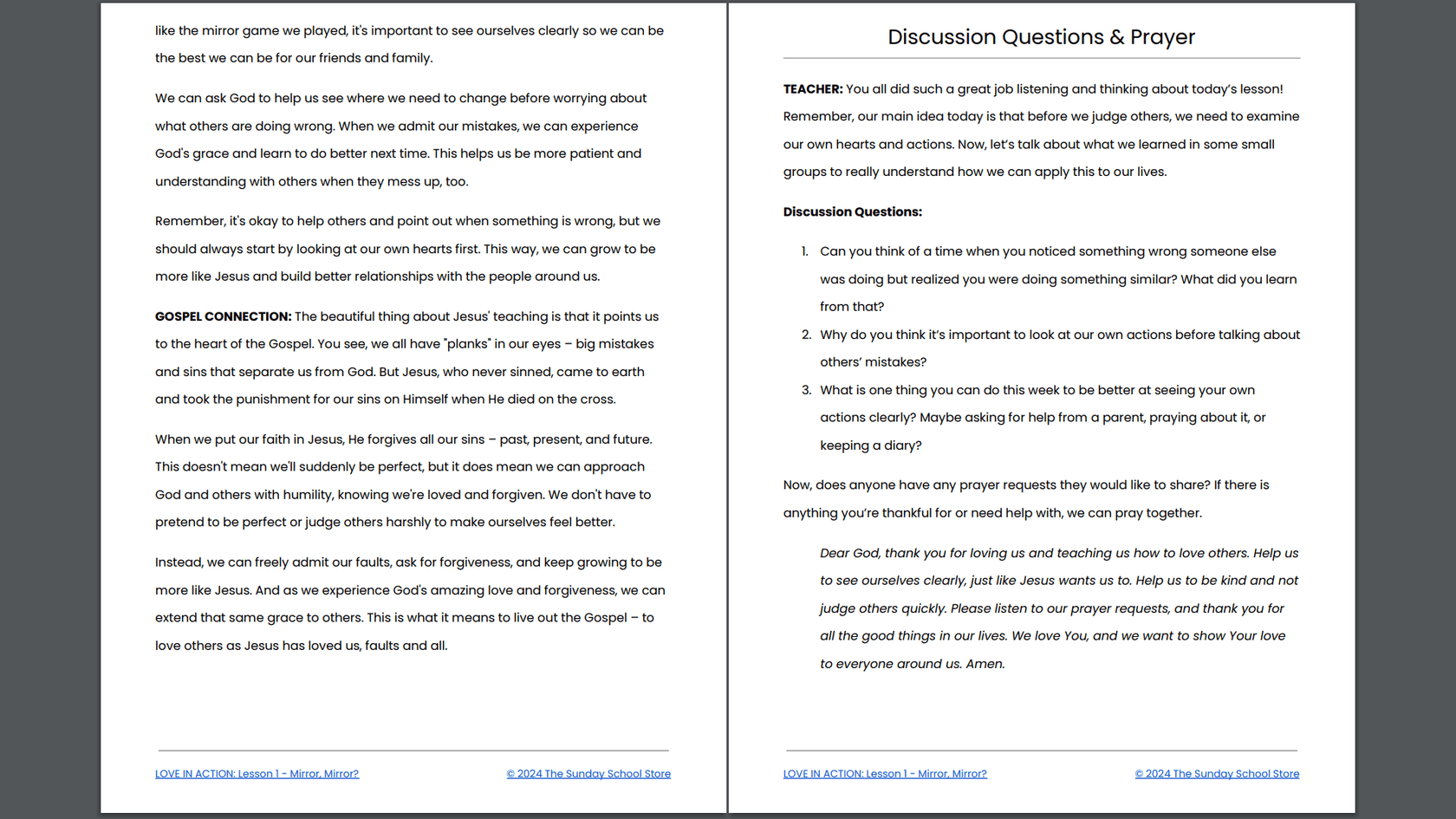 LOVE IN ACTION: 4-Lesson Valentine's Sunday School Curriculum for Chil ...