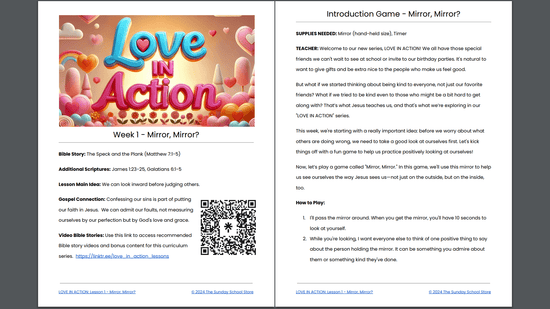 LOVE IN ACTION: 4-Lesson Valentine's Sunday School Curriculum for Chil ...
