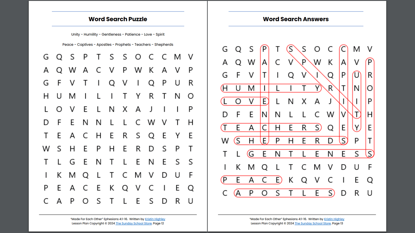 Made for Each Other (Ephesians 4:1-16) Sunday School Lesson & Activiti ...