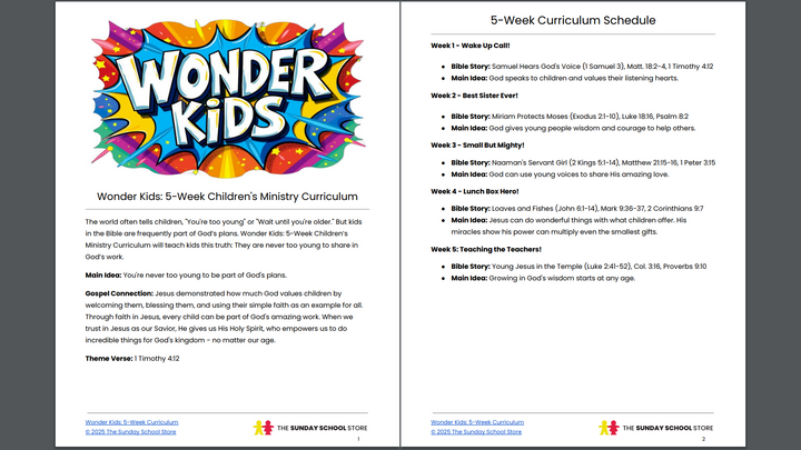 52-Week Sunday School Curriculum for 2025 – Sunday School Store