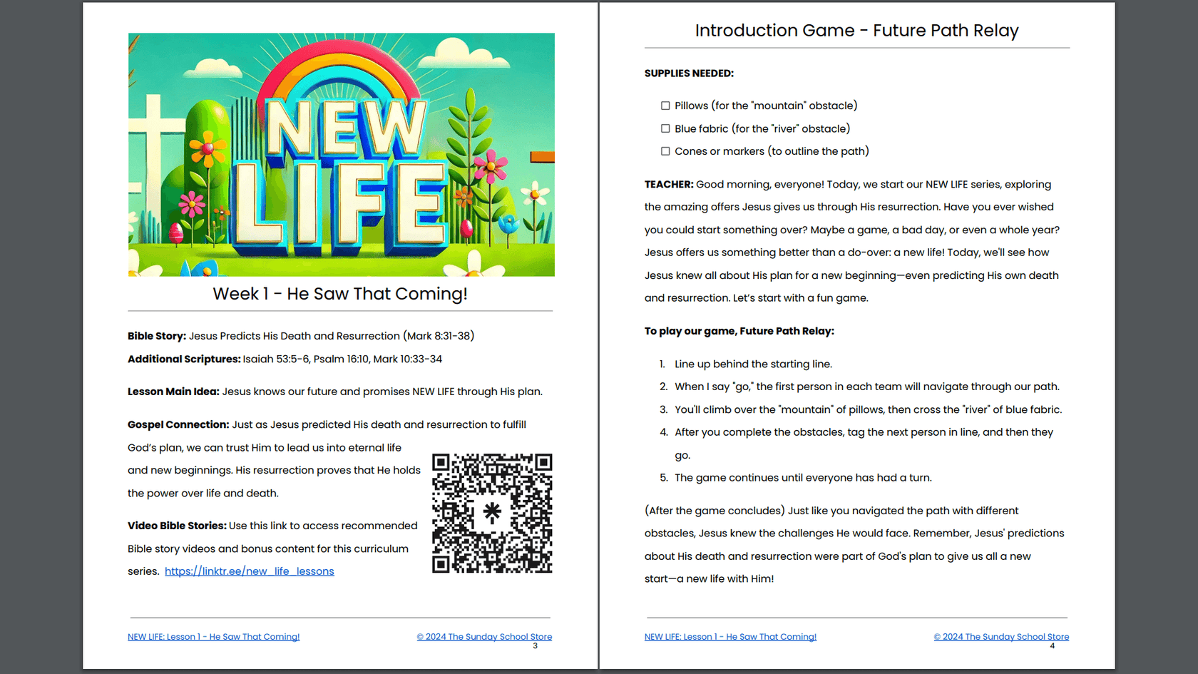 NEW LIFE: 5-Lesson EASTER Sunday School Curriculum for Children's Mini ...