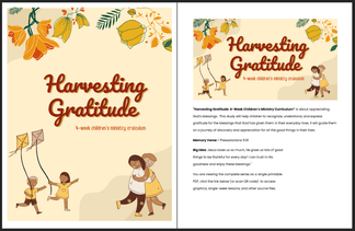 Harvesting Gratitude 4-Week Thanksgiving Children's Ministry Curriculum ...