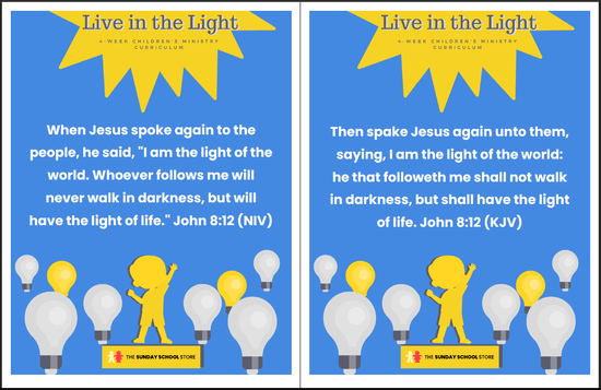 Live the Light: 4-Week Children's Ministry Curriculum – Sunday School Store