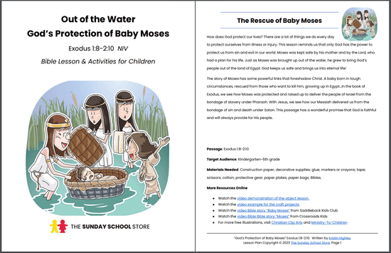 God's Protection of Baby Moses (Exodus 1:8-2:10) Printable Bible Lesso ...