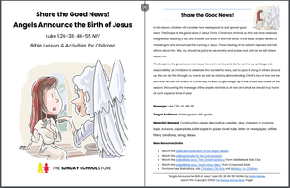 Angels Announce the Birth of Jesus (Luke 1:26-38; 46-55) Printable Bib ...