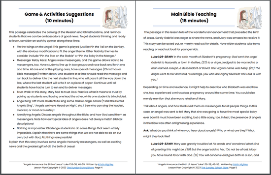 Angels Announce the Birth of Jesus (Luke 1:26-38; 46-55) Printable Bib ...