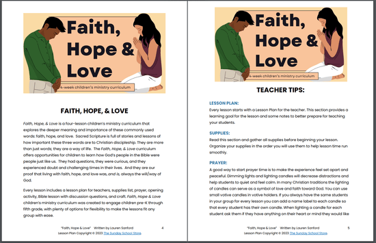 Faith, Hope, & Love: 4-Week Children’s Ministry Curriculum from 1 Cori ...