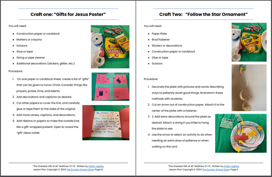 The Greatest Gift of All (Matthew 2:1-12) Printable Bible Lesson & Sun ...