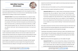 God Calls Samuel (1 Samuel 3:1-21) Printable Bible Lesson & Sunday Sch ...
