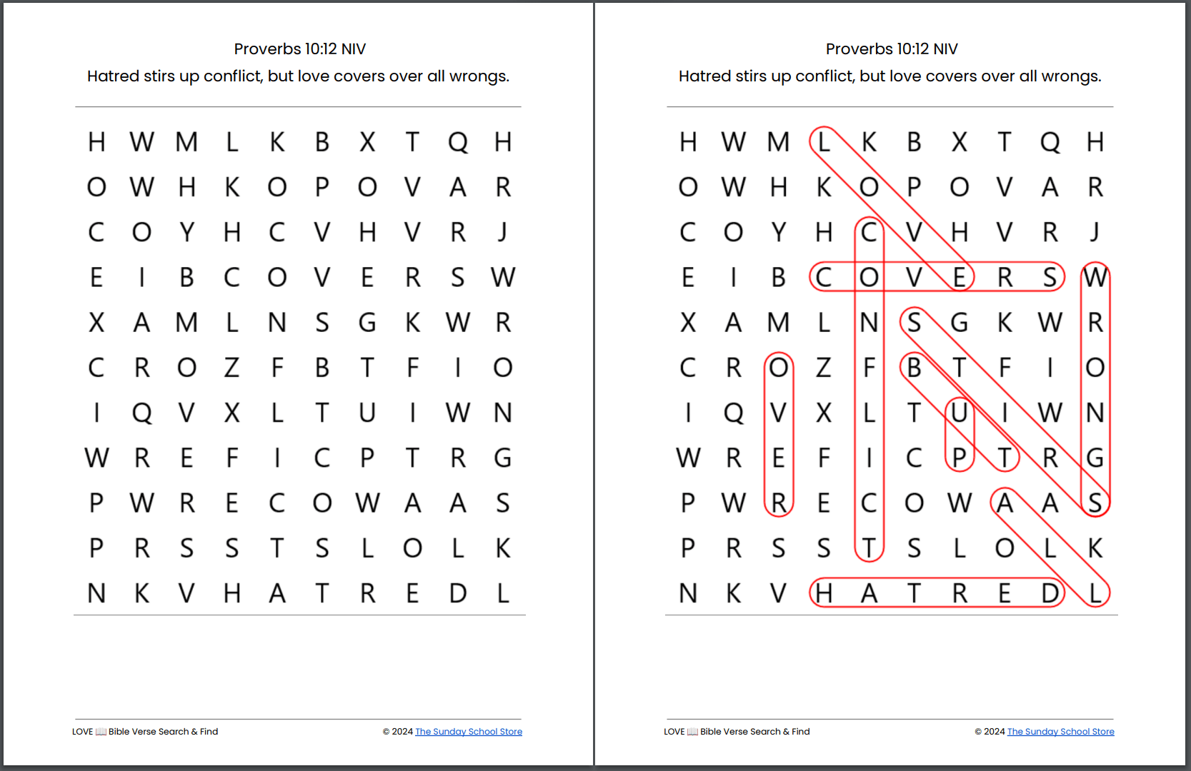 10 Free LOVE 💖 Valentine's Day Bible Word Search Puzzles [PDF Printabl ...