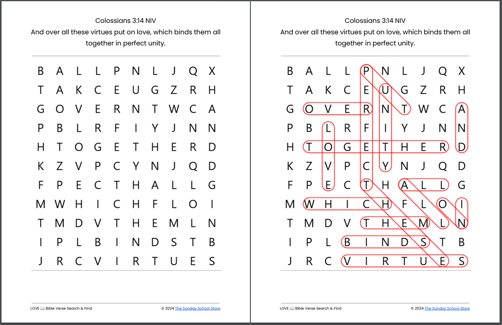 10 Free LOVE 💖 Valentine's Day Bible Word Search Puzzles [PDF Printabl ...