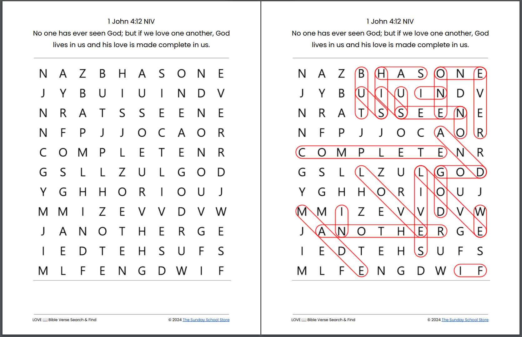 10 Free LOVE 💖 Valentine's Day Bible Word Search Puzzles [PDF Printabl ...