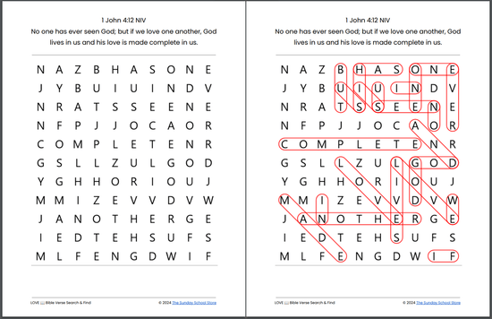 10 Free LOVE 💖 Valentine's Day Bible Word Search Puzzles [PDF Printabl ...