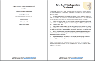 The Meaning of Lent (Isaiah 58:1-12) Printable Bible Lesson & Sunday S ...