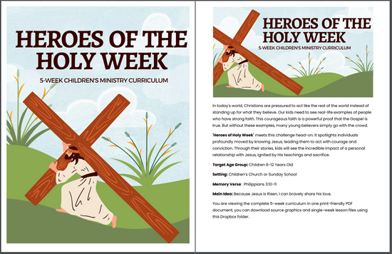 Heroes of Holy Week ⛪ 5-Lesson Sunday School Curriculum for Easter ...