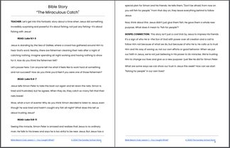 The Miraculous Catch (Free Sunday School Lesson) Luke 5:1-11 - Sunday ...