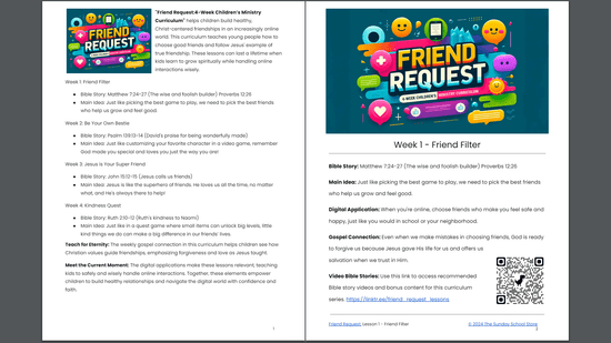 Friend Request: 4-Week Sunday School Curriculum for Children’s Ministr ...