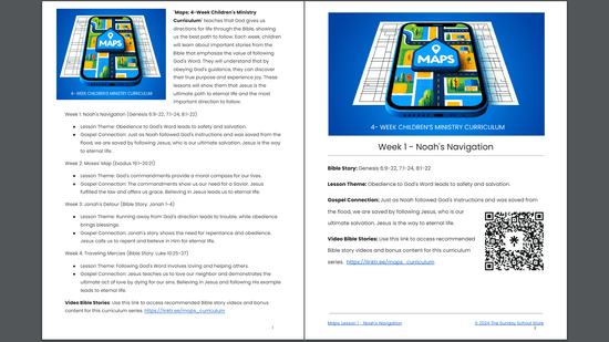 Maps: 4-Week Sunday School Curriculum for Children’s Ministry – Sunday ...