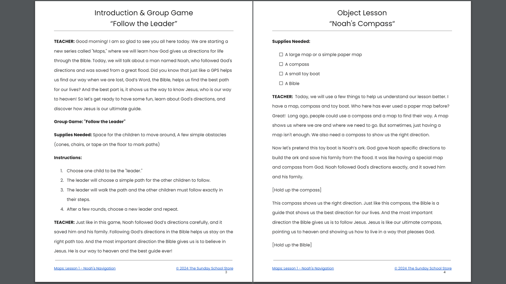 Maps: 4-Week Sunday School Curriculum for Children’s Ministry – Sunday ...