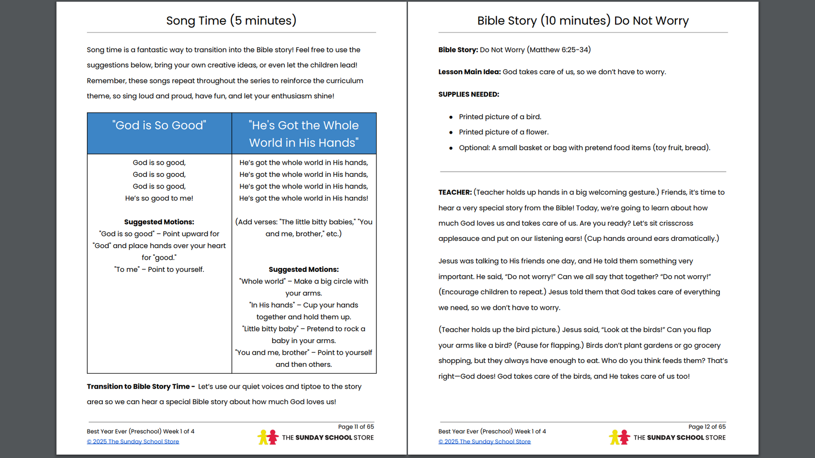 Preschool Bible Lessons Ages 3-5 BEST YEAR EVER Pre-K: 4-Lessons for ...