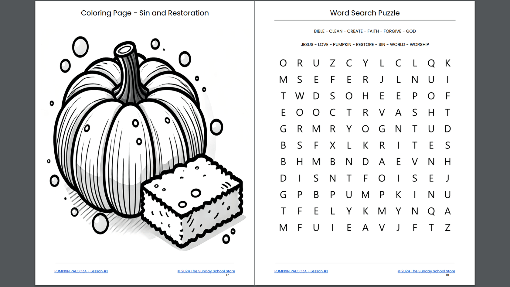 PUMPKIN PALOOZA: 4-Lesson Fall Themed Children's Ministry Curriculum ...