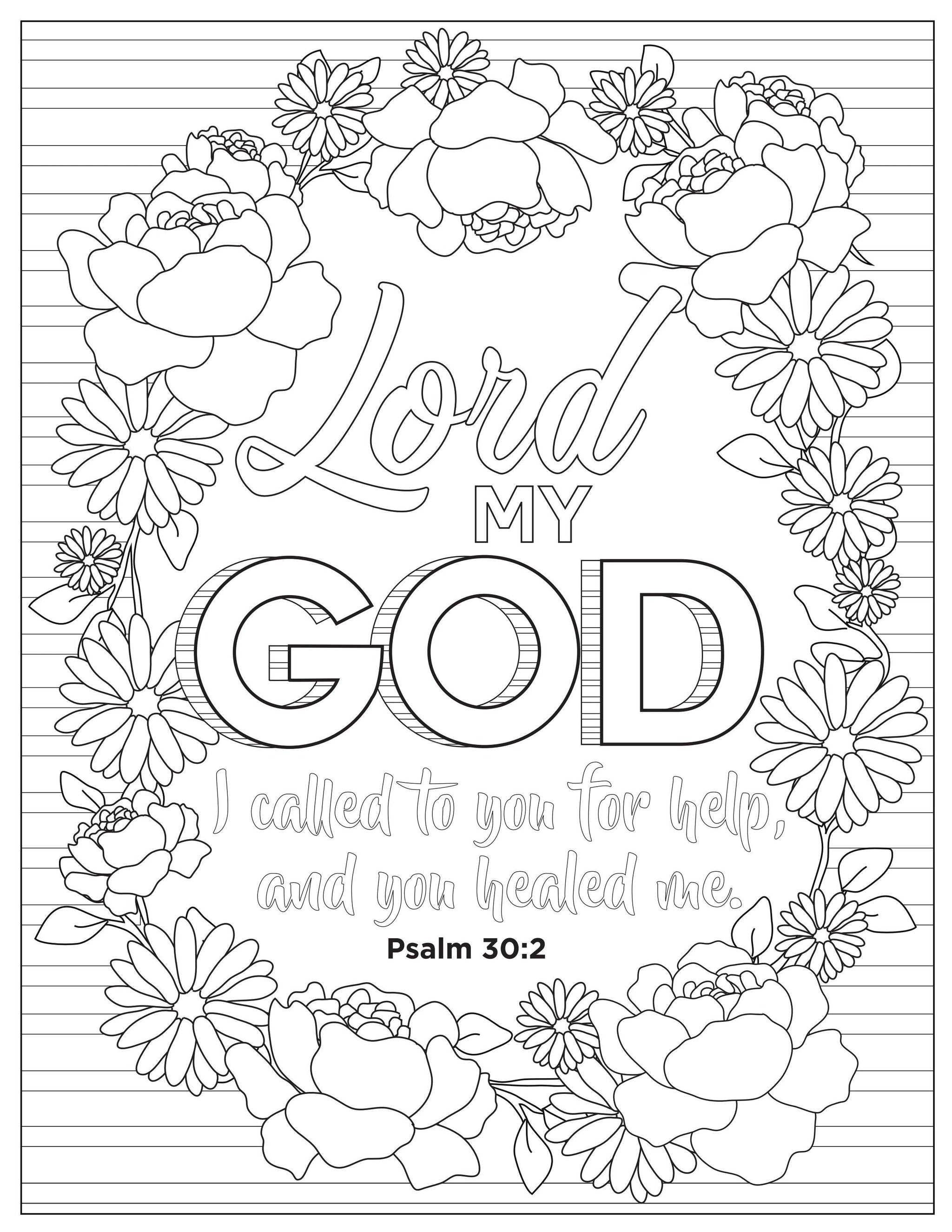 Book of Psalms: 37 Page Bible Coloring Book (download only) - Sunday ...