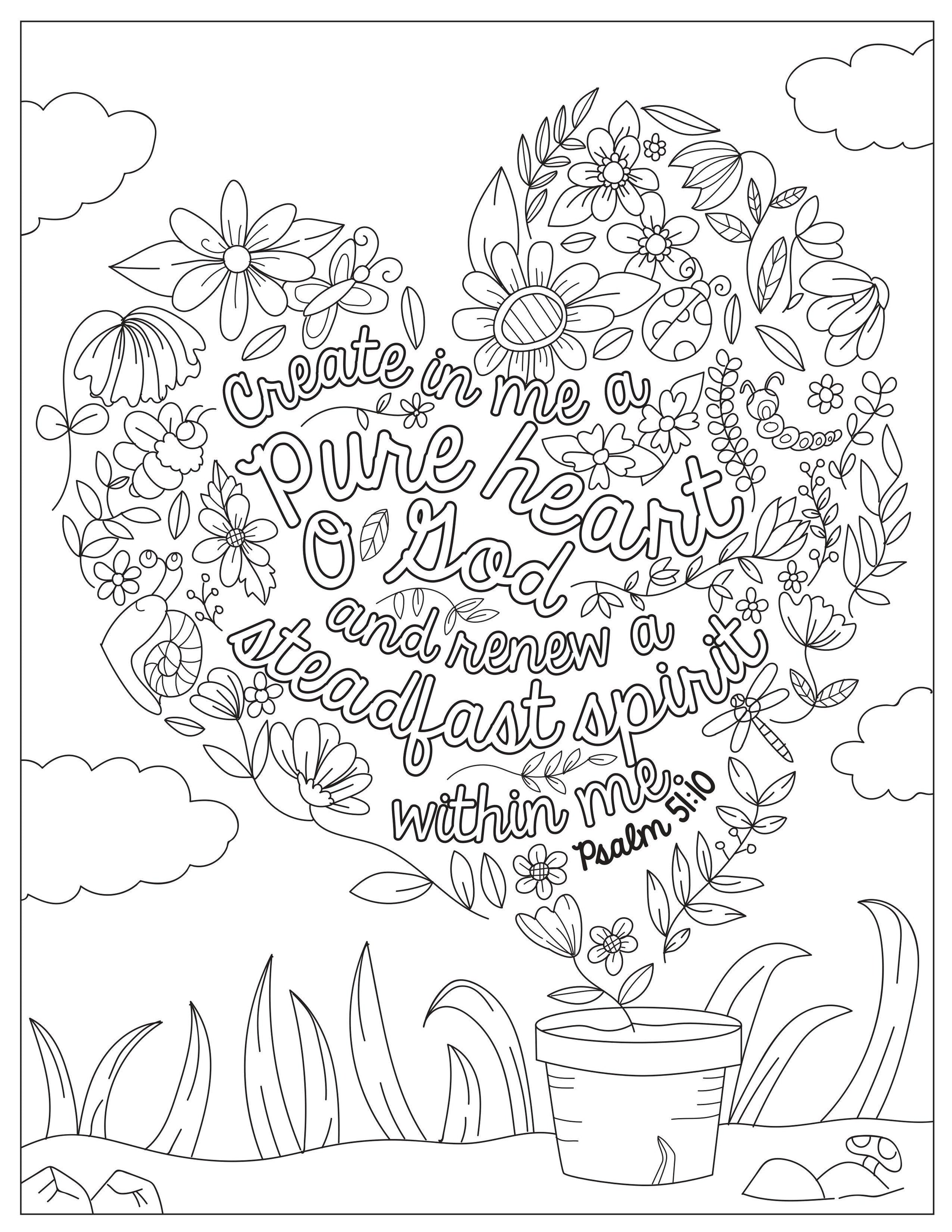 Book of Psalms: 37 Page Bible Coloring Book (download only) - Sunday ...