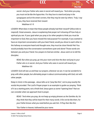 "Our Father" Free Lesson for Kids on the Lord's Prayer - Sunday School ...