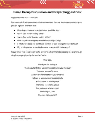 "Our Father" Free Lesson for Kids on the Lord's Prayer - Sunday School ...