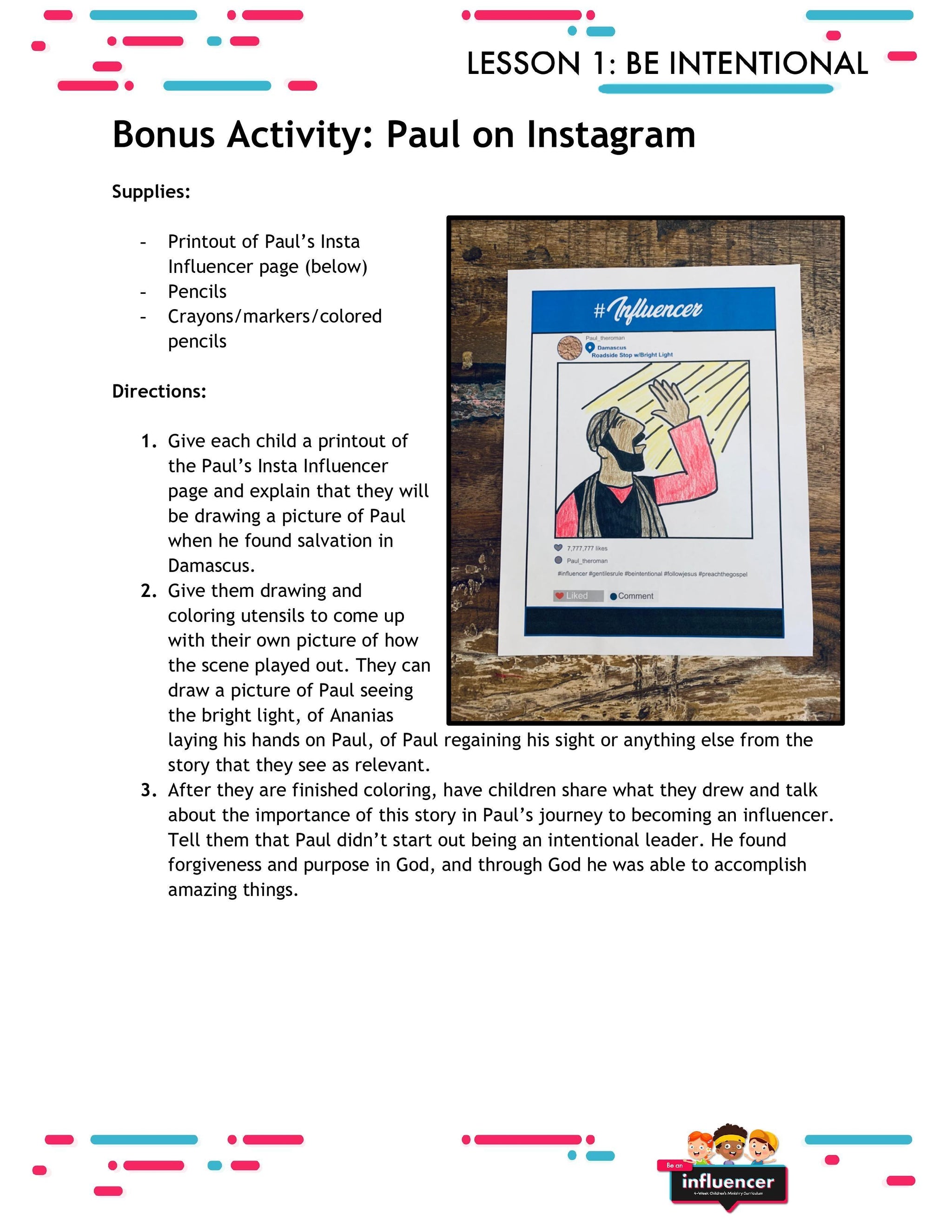 Be an Influencer: Free Sample Lesson Plan - Sunday School Store