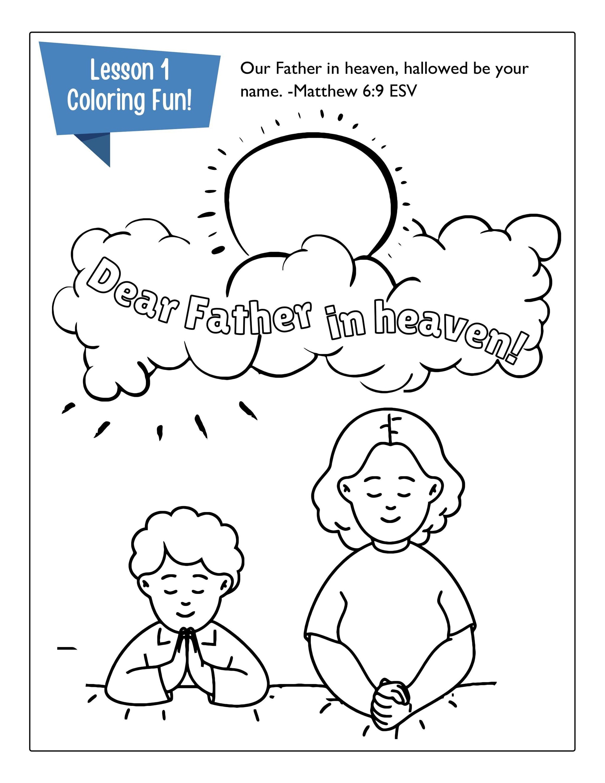 "Our Father" Free Lesson for Kids on the Lord's Prayer - Sunday School ...