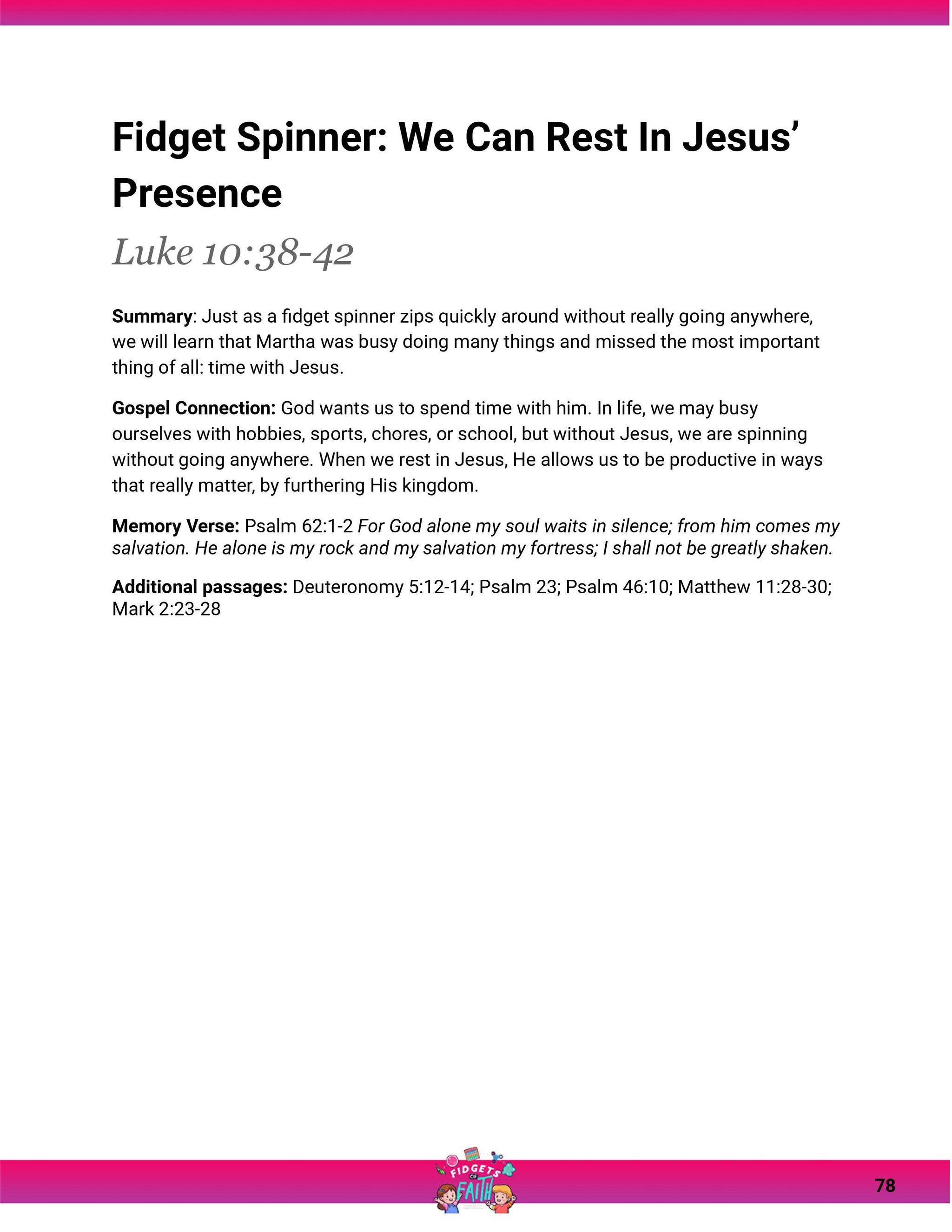 Fidgets of Faith: 6-Lesson Sunday School Curriculum (download ...