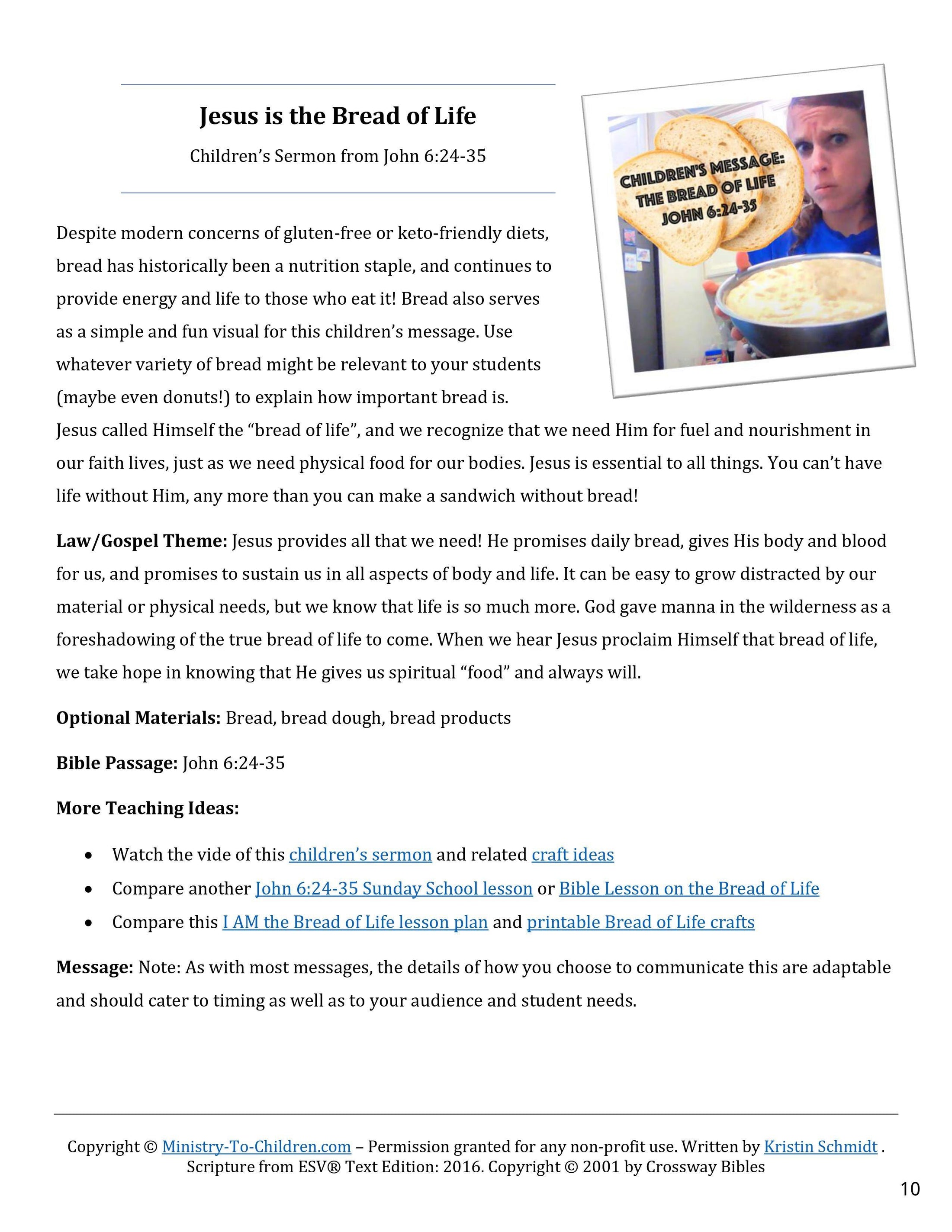 50 Object Lesson Children's Sermon Bundle (Free Download) – Sunday ...