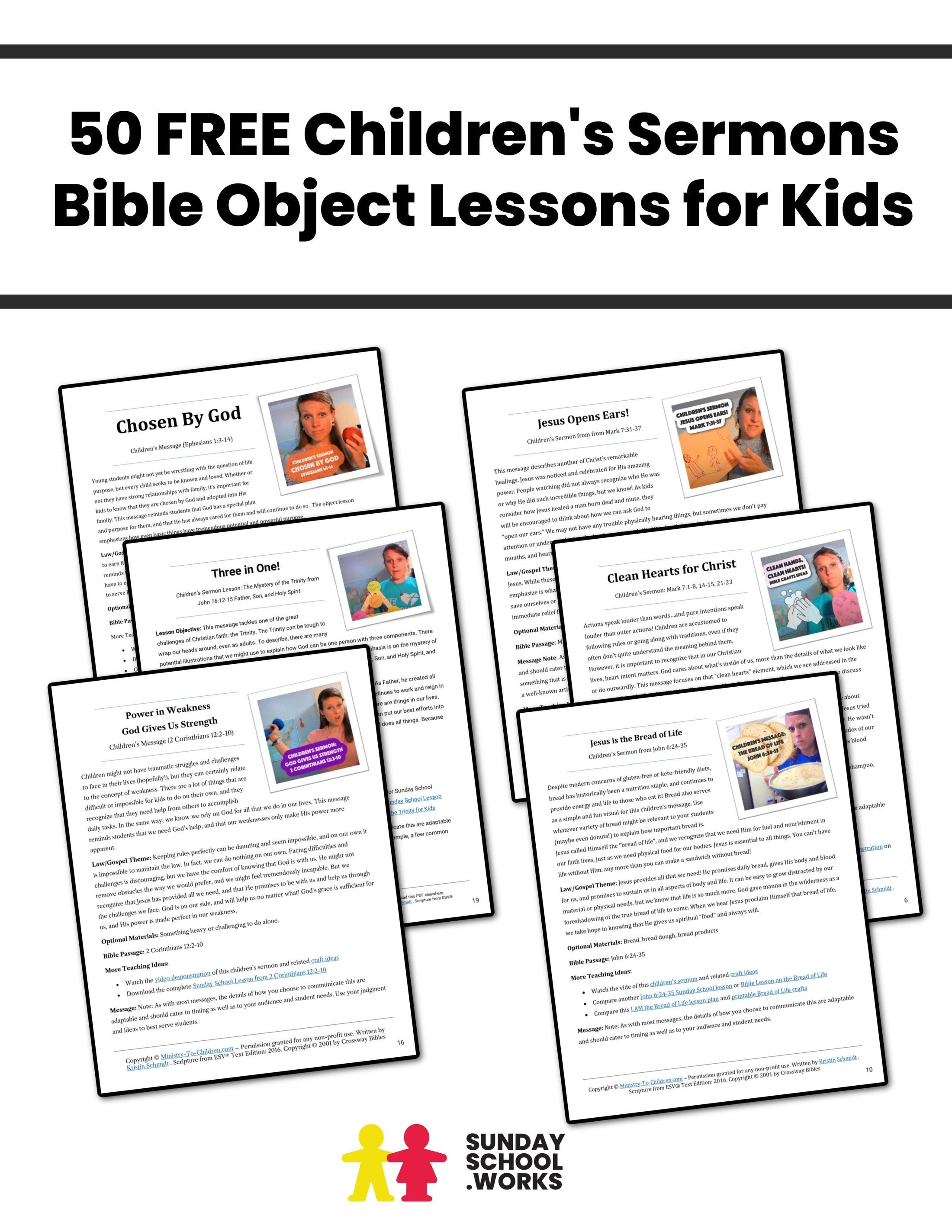 50 Object Lesson Children's Sermon Bundle (Free Download) – Sunday ...