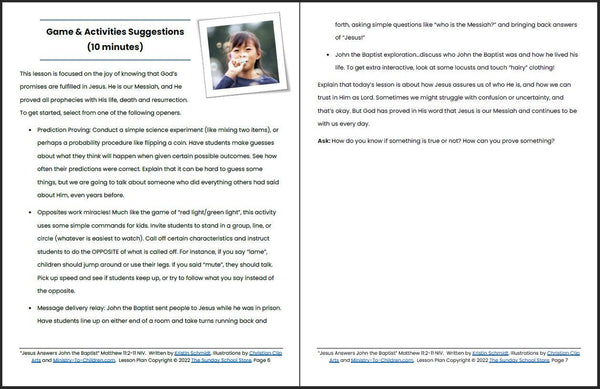 Jesus Answers John the Baptist (Matthew 11:2-11) Printable Bible Lesso ...