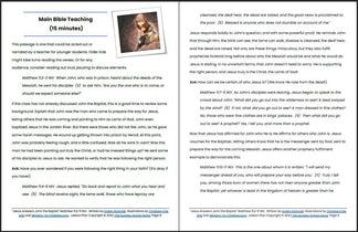 Jesus Answers John the Baptist (Matthew 11:2-11) Printable Bible Lesso ...