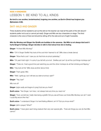 Kids 4 Kindness: 4-Week Children's Ministry Curriculum – Sunday School ...