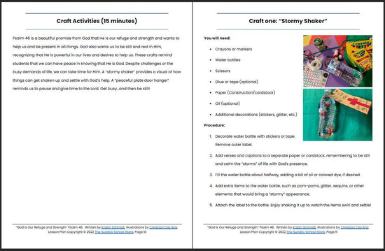 God Is Our Refuge and Strength (Psalm 46:1-11) Printable Bible Lesson ...