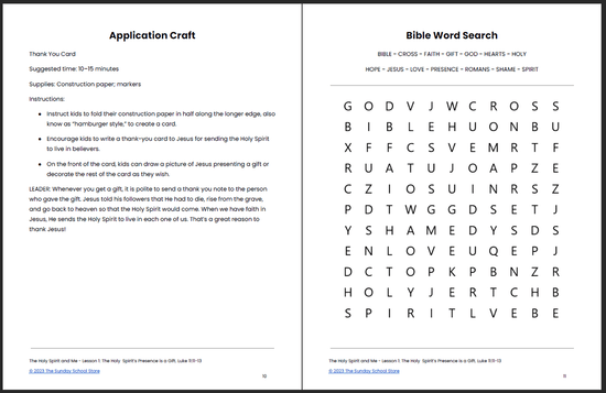 The Holy Spirit and Me: Free Week #1 Sample Lesson - Sunday School Store